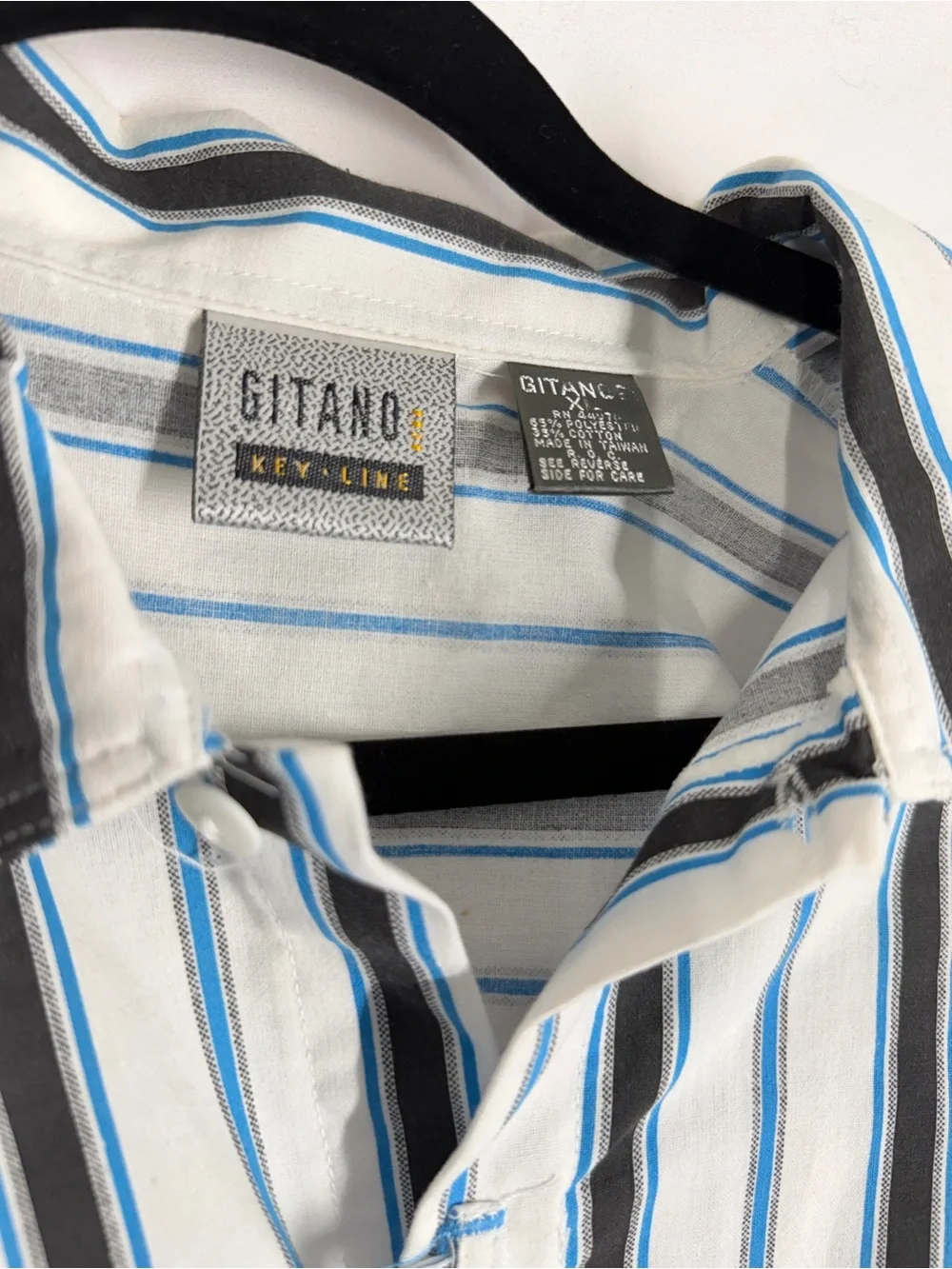 Gitano | Shirts | Gitano White Buttonup Short Sleeve Shirt With Blue ...